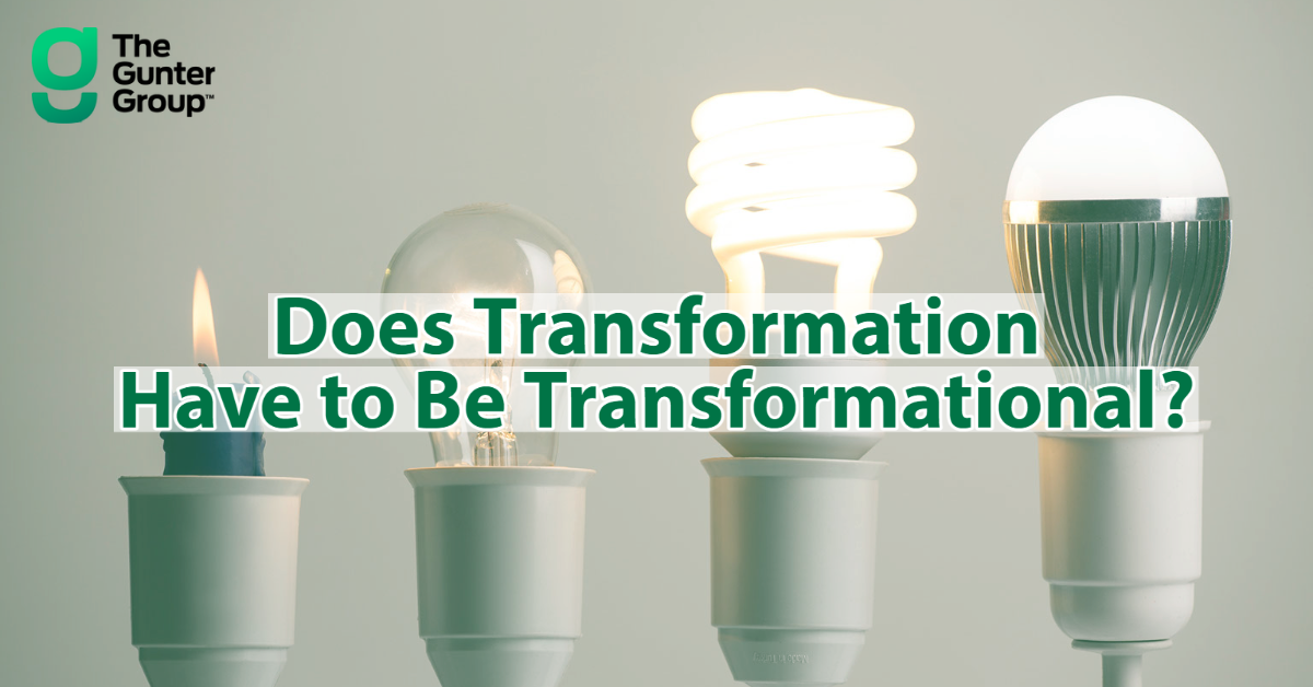 The Gunter Group - DOES TRANSFORMATION HAVE TO BE TRANSFORMATIONAL?